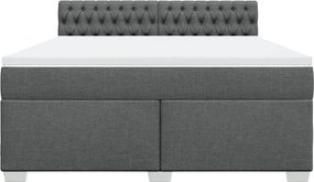 Box spring postel s matrací tmavě šedá 180x200 cm textil 3288275