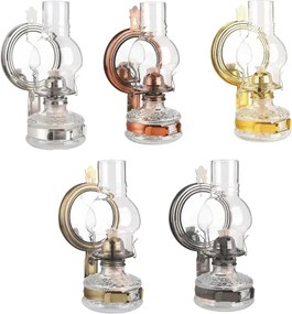 BRILAGI - Petrolejová lampa se zrcadlem MERLIN černý chrom