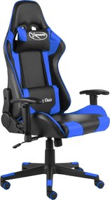 vidaXL Otočná herní židle PVC [20495] Barva: Modrá