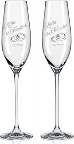 Svatební skleničky na sekt Rings 2 ks