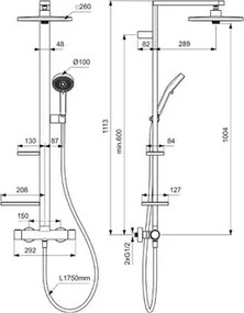 Ideal Standard Ceratherm ALU+ - Sprchový set s termostatem | 26x26 cm