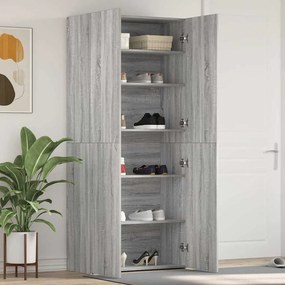 Skříň na obuv 80 x 35.5 x 180 cm Kompozitní dřevo Šedá 3333841