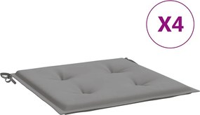 Podušky na zahradní židli 4 ks šedé 50 x 50 x 3 cm látka oxford 314040