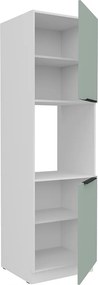 ARIA sb | vysoká skříňka 60 DP-210 2F na vestavnou troubu | 60 cm | ANTI FINGERPRINT povrch | bílá/aquamarine