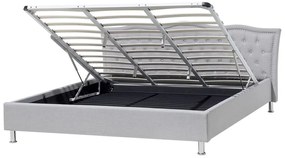 Šedá čalouněná postel Chesterfield s úložištěm 180x200 cm METZ Beliani