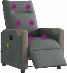 Elektrické masážní polohovací křeslo tmavě šedé textil 3324086