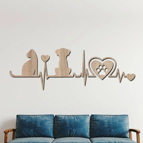 dřevo života Dřevěná dekorace Zvířecí láska Rozměry (cm): 40x13, Barevný vzor: Světlý dub