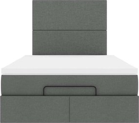 Osmanský rám postele s matrací tmavě šedá 120x190 cm textil 3313058