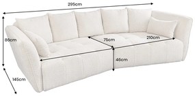 Designová sedačka Wellington 295 cm béžová