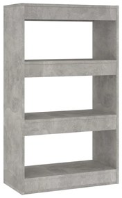 811659 vidaXL Knihovna / dělicí stěna betonově šedá 60x30x103 cm dřevotříska