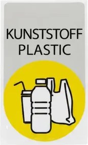 LUNE Samolepka na tříděný odpad Plast žlutá / Samolepka / 8,5 x 14,5 c