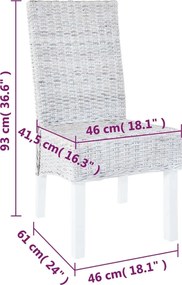 vidaXL Jídelní židle 2 ks ratan kubu a mangovníkové dřevo [246654] Barva: světle hnědá