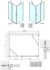 Polysan Polysan, Zoom Line Black čtvercová sprchová zástěna 1000x1000mm L/P varianta, ZL1310BZL3210B
