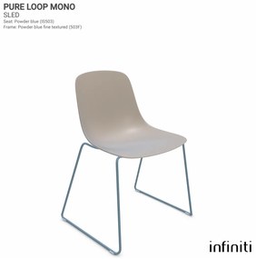 Židle Pure Loop Mono Sled Barva kovové konstrukce: Powder blue fine textured 503F, Barva sedáku a opěradla z recyklovaného plastu: Sand IS514