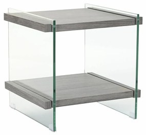 DKD Home Decor Noční stolek s tvrzeným sklem a MDF (50 x 50 x 49 cm)