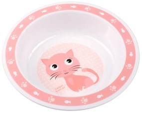 Canpol babies Plastová miska CUTE ANIMALS 270 ml Růžová s kočičkou