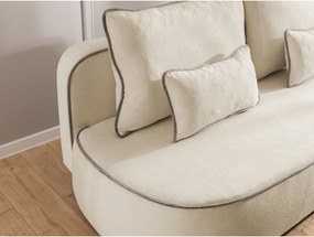 Béžová/taupe sametová rozkládací/s úložným prostorem pohovka 210 cm Saga – Ropez