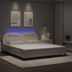Rám postele Viana s LED bez matrace bílý 180 x 200 cm 3214037