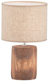Hnědo-béžová betonová stolní lampa s textilním stínidlem (výška 35 cm) Malik – Fischer &amp; Honsel