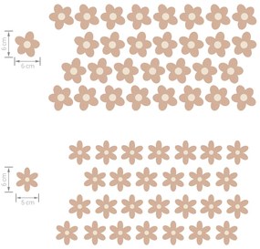 Samolepky na stěnu KVĚTINY béžové