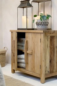 Přírodní dřevěná komoda se 2 dvířky Chennia - 80*43*72 cm