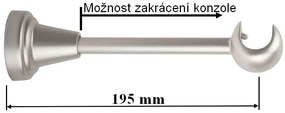 GARNÝŽE-HEBR Garnýž Paola chrom mat jednoduchá 320 cm