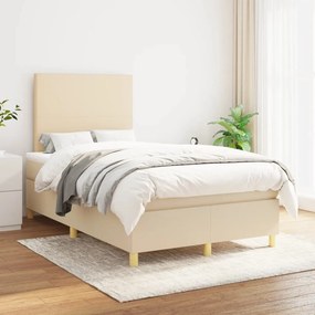 Box spring postel s matrací krémová 120x200 cm textil 3142166