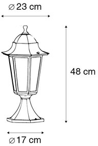 Klasická venkovní lampa podstavce černá 48 cm IP44 - New Orleans