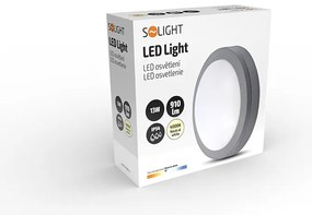 Solight LED venkovní osvětlení Siena, šedé, 13W, 910lm, 4000K, IP54, 17cm