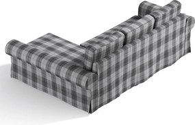 Potah na pohovku IKEA Backabro rozkládací se šezlongem barva šedá látka pletený vzor, vzorované