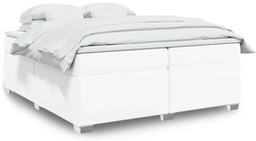 Box spring postel s matrací bílá 200x200 cm umělá kůže 3285226