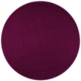 Hans Home | Kusový koberec Nasty 102368 Brombeer Violett kruh, fialová - 133x133 (průměr) kruh