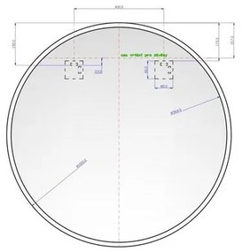 Amirro Moonlight Ronde Zrcadlo 100 cm s LED podsvíceným pískovaným okrajem, 411-200