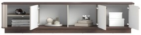 TV stolek Vesper 3D 187 cm - kašmír / ořech / zlaté úchyty
