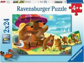 Ravensburger Puzzle: Medvědí rodinka na výletě / 2x24/ od 4 let