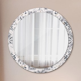 Kulaté dekorativní zrcadlo Retro dlaždice fi 100 cm