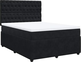 Box spring postel s matrací černá 160x200 cm samet 3292390