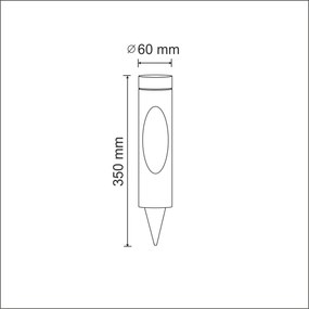 BERGE Solární lampa LED INOX RGB+ WHITE