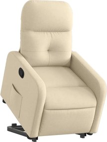 Zvedací polohovací křeslo krémové textil 3206803
