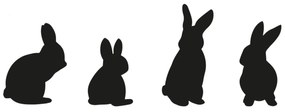 Eulenschnitt Samolepky na zeď Bunnies Black 24 ks, černá barva, plast