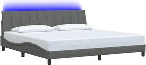 Rám postele bez matrace Hanko tmavě šedý 200 x 200 cm textil 3310483
