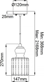 Riviera B skleněný lustr Elstead 1xE27 nikl