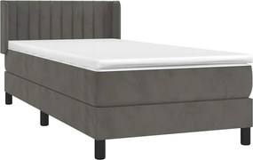Box spring postel s matrací tmavě šedá 80 x 200 cm samet 3131046