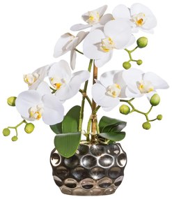 Gasper Orchidej x3, cca 30cm bílá, v oválné váze