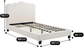 Postel Sakeno Bouclé 120 x 200 cm, krémová
