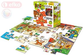 EFKO Baby Puzzle BIG Farma velké dílky skládačka set 24 dílků 68x47cm v krabici ef54614