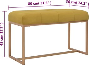 Lavice 80 cm hořčicová sametová 247556