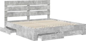 Rám postele s čelo Betonově šedá 180 x 200 cm Kompozitní dřevo 3411946