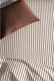 Krémové/tmavě hnědé napínací prostěradlo z bio bavlny 90x200 cm Sima – Jotex
