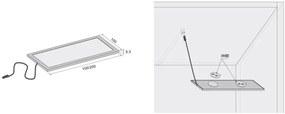 Světlo LED panel WIRELI 3W 150lm 100x100x4,9mm (bílá teplá)